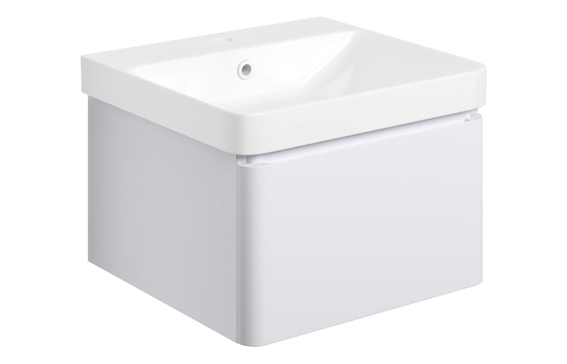 Cosmo Wall Hung 1 Drawer Basin Unit & Basin - Matt White – Excel ...