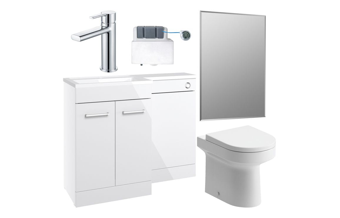 Venasa 1000mm Furniture & BTW WC Pack - Gloss White (RH & LH) – Excel ...