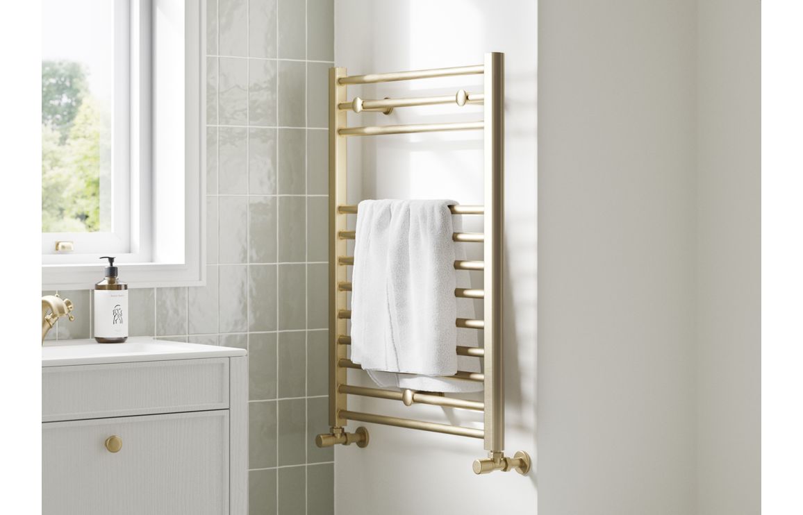 Grade Straight 30mm Ladder Radiator - Brushed Brass – Excel Plumbing ...