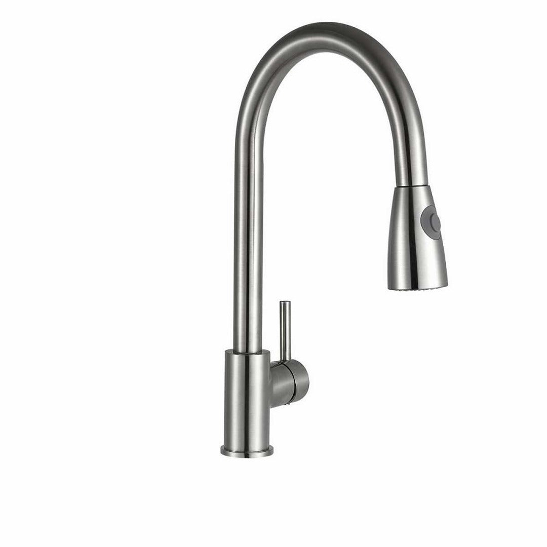 Kartell Pull Out Kitchen Sink Mixer Tap in Brushed Steel – Excel ...
