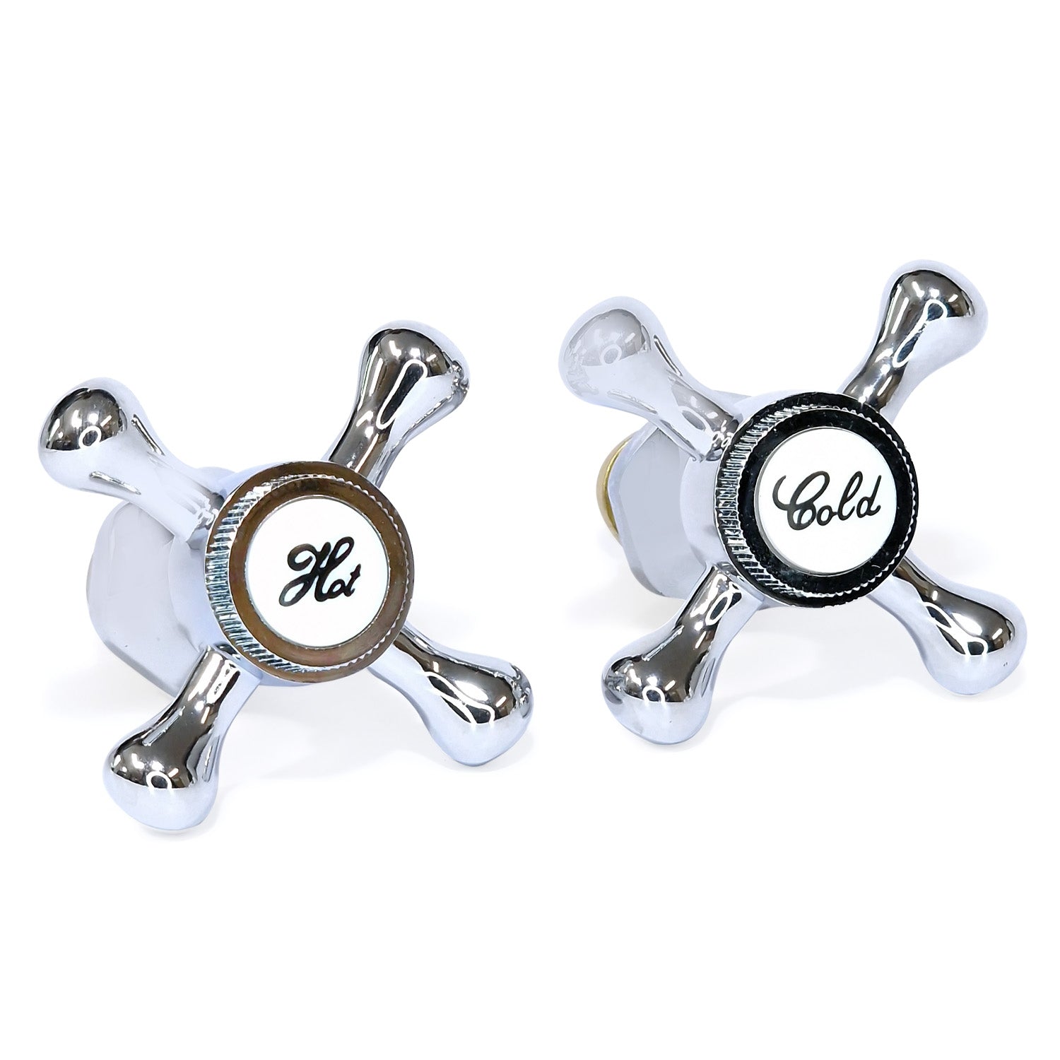 HOT & Cold Victorian Style Cross Head TAP TOP Covers Chrome Plated 1/2 ...